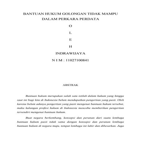 Bantuan hukum golongan tidak mampu | DOCX