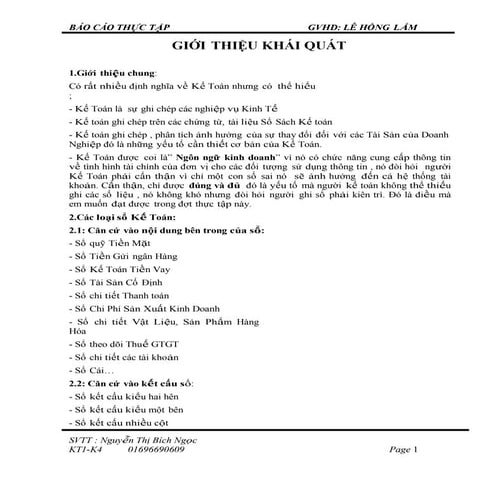 Tai lieu: Bao cao thuc tap ke toan mau | PDF