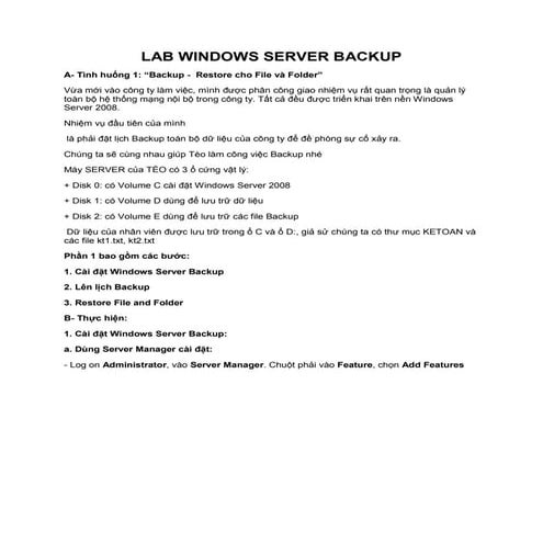 backup windows server 2008 | DOCX