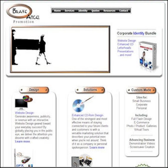 the original Brave Angel Promotion home page | PPT