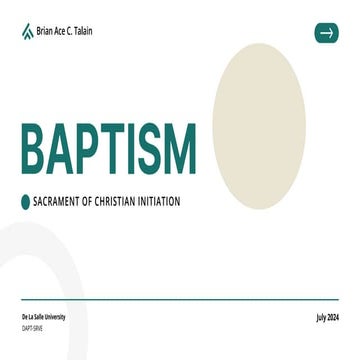 The Sacrament of Initiation: Baptism and its Graces | PDF
