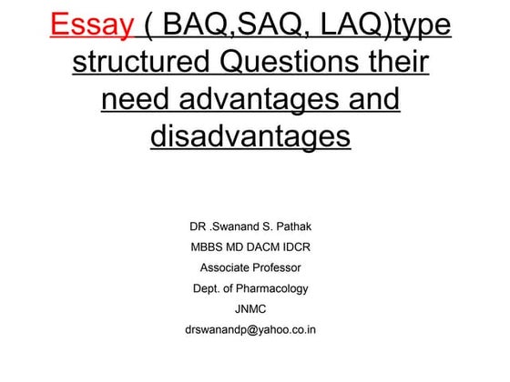 Developing short answer questions (sa qs) | PPTX