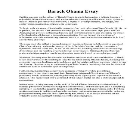 Barack Obama Essay | PDF