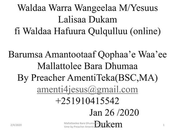 Barumsa Lallabaa 1ffaa.pdf | Christianity | Religion & Spirituality