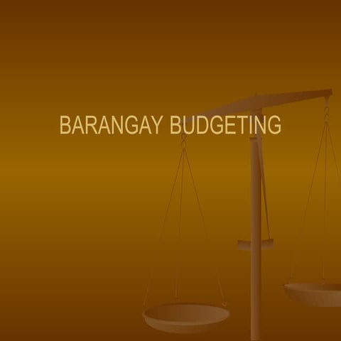 Overview in Barangay Budgeting | PPTX