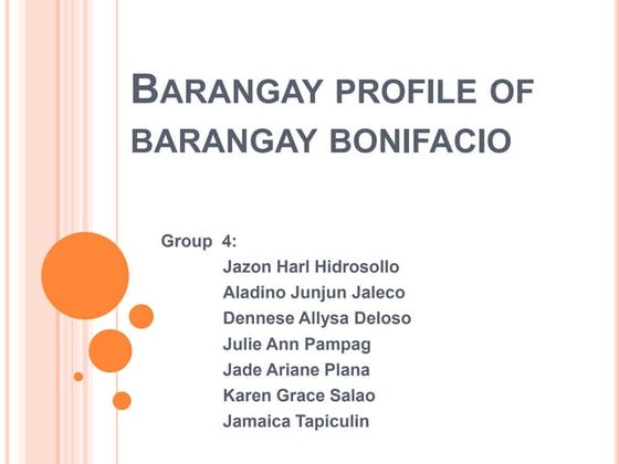 Community Profile of Barangay Baguinay | PPT
