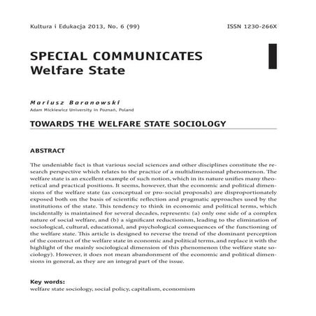 The welfare state | PPTX