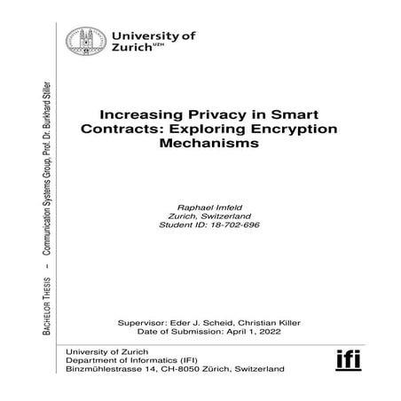 Increasing Privacy in Smart Contracts: Exploring Encryption Mechanisms | PDF | Computer Software ...