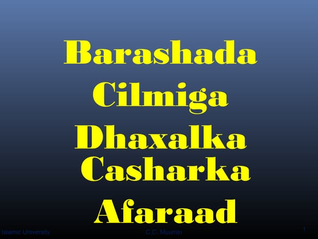 Barashada cilmiga dhaxalka casharka 3aad | PPT