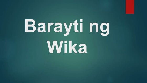 Barayti ng wika | PPT