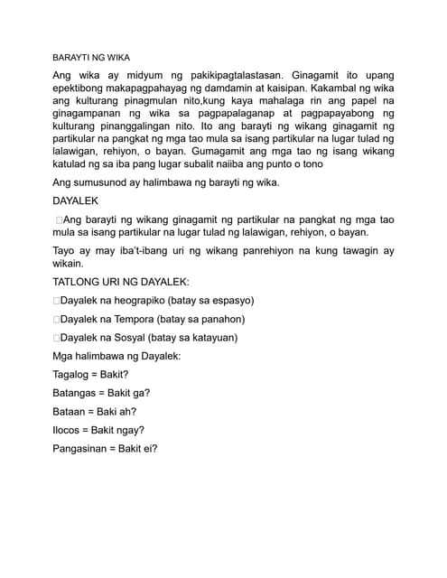 Kahulugan ng dayalek at idyolek | PPTX