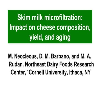 Skim milk microfiltration: Impact on cheese composition, yield, and ...