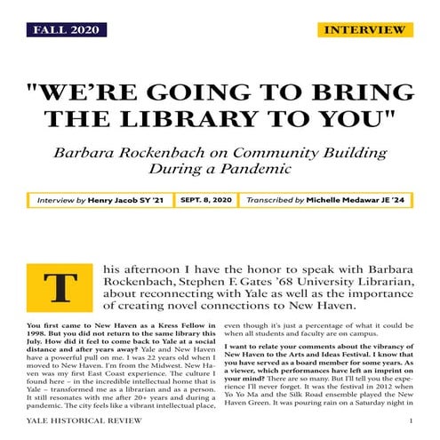 "We're Going to Bring the Library to You:" Barbara Rockenbach on ...