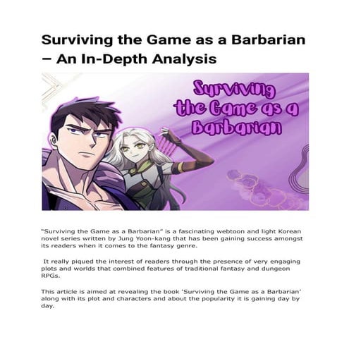 Surviving the Game as a Barbarian – An In-Depth Analysis | PDF