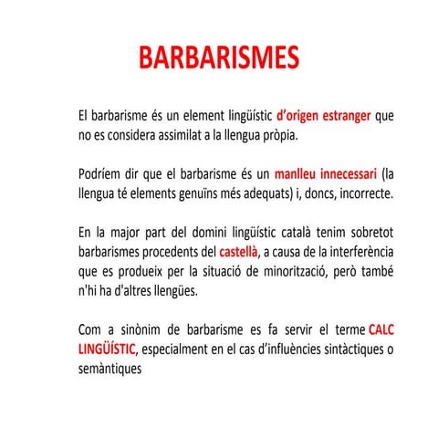 Barbarismes | PPT