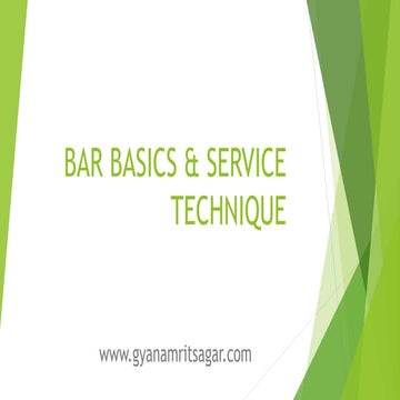 Bar basics and service technique | PPTX