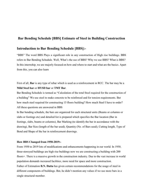 Sample of Structural Steel Scheduling | PPT