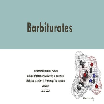 Barbiturates -Medicinal Chemistry | PPT
