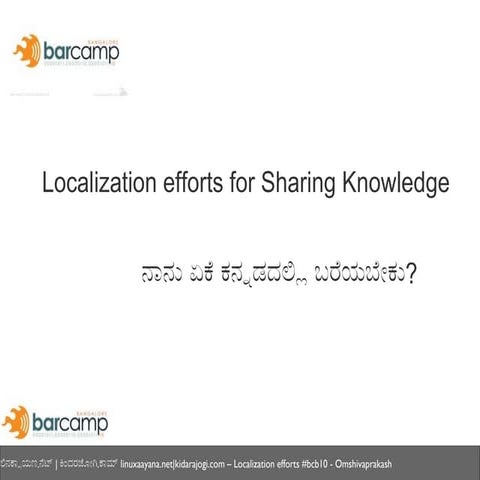 Localization Efforts for Sharing Knowledge | PPT