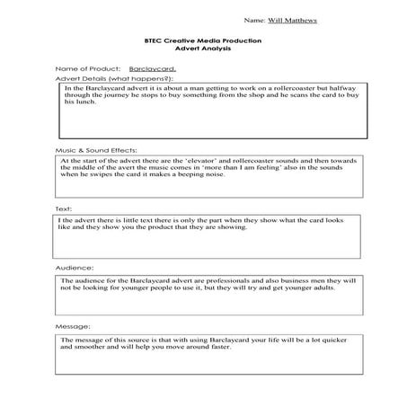 4 tv advert analysis | DOCX