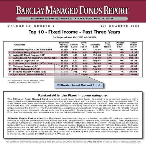 Barclay Managed Funds Report | PDF