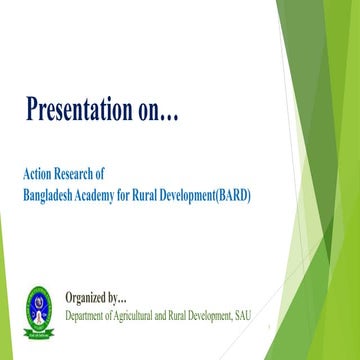 Bangladesh Academy for Rural Development- Action research | PPTX