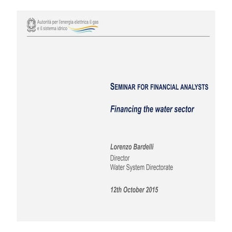 Financing the water sector | PDF