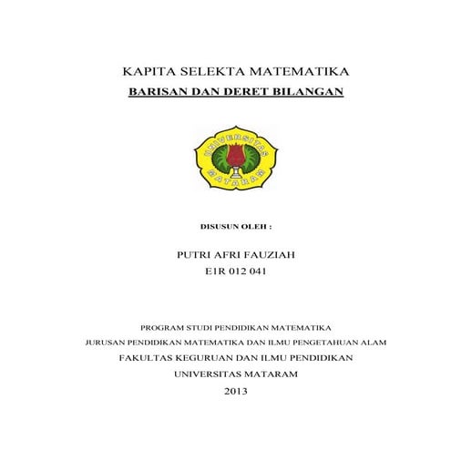 Makalah Barisan dan Deret Bilangan | DOCX