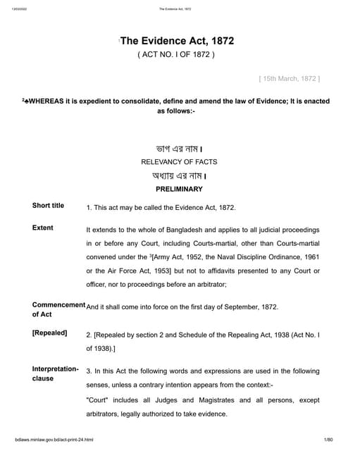 Evidence act | PDF