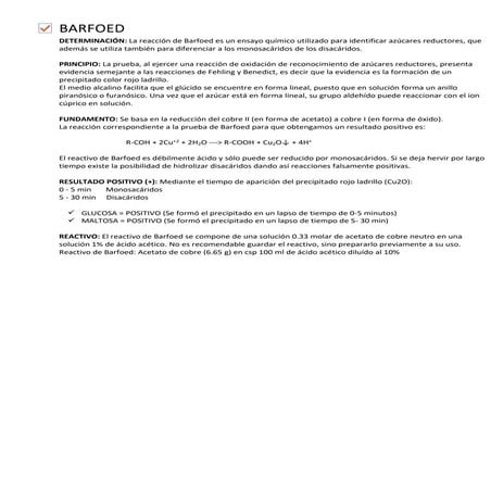 Ensayo de Barfoed | PDF