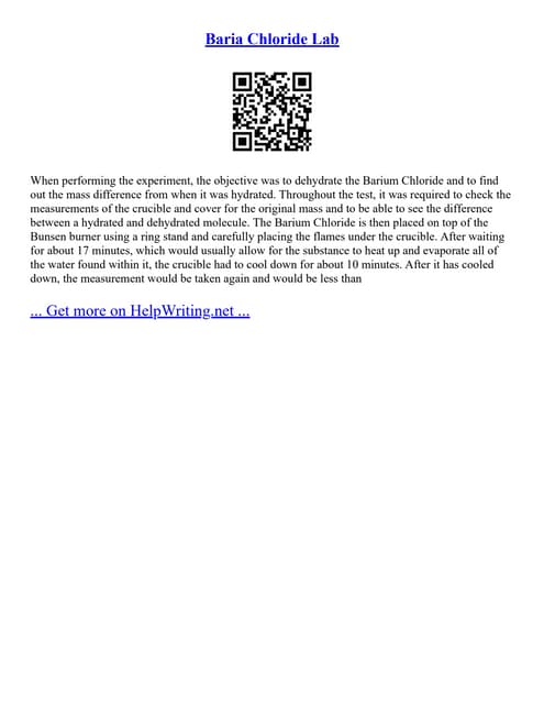 DETERMINATION OF SULPHATE AS BARIUM SULPHATE USING GRAVIMETRY. | PDF | Chemistry | Science
