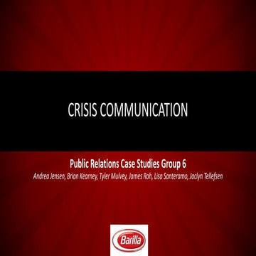 Barilla crisis communication presentation pp | PPTX