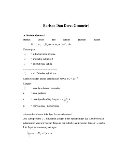 Deret geometri | PPT