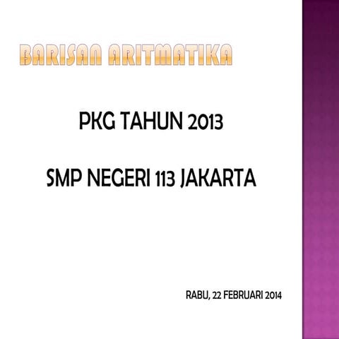 Barisan aritmatika | PPT