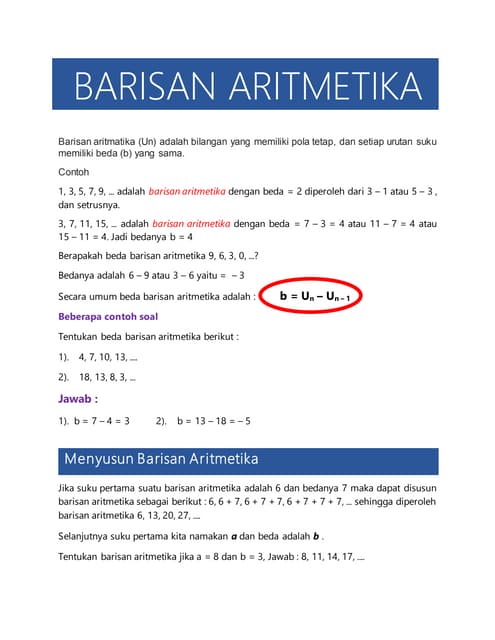 Barisan aritmetika 03 | PPT