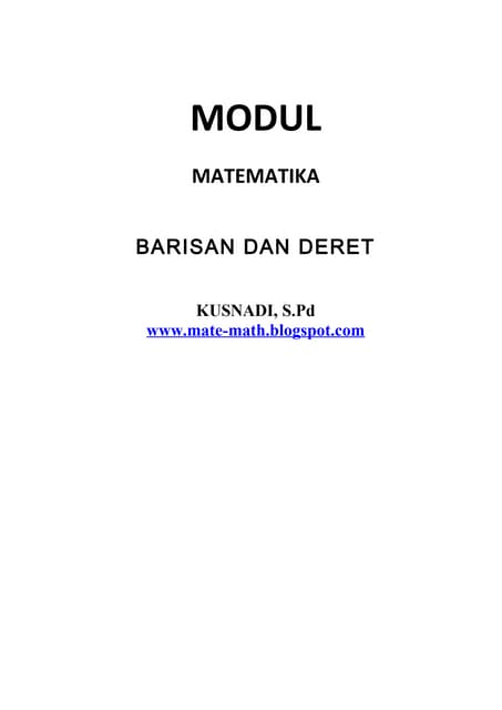Makalah barisan dan deret | DOCX