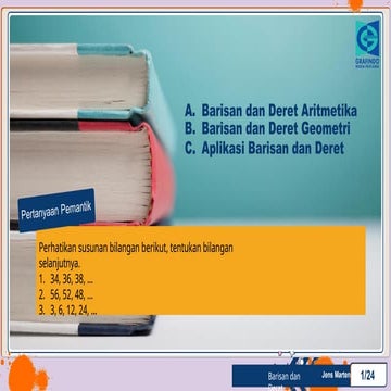 BAB 2 BARISAN DAN DERET kelas x kurikulum merdeka | PPTX