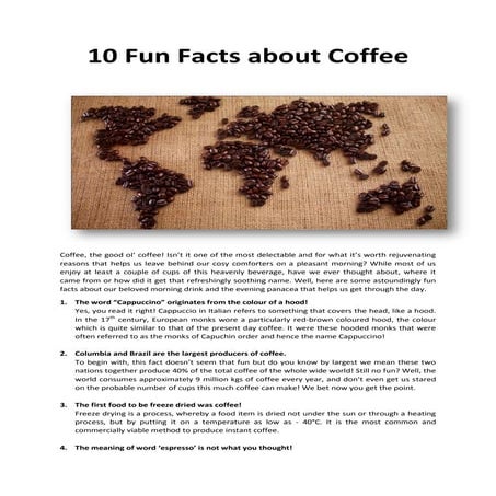 10 Fun Facts about Coffee | PDF