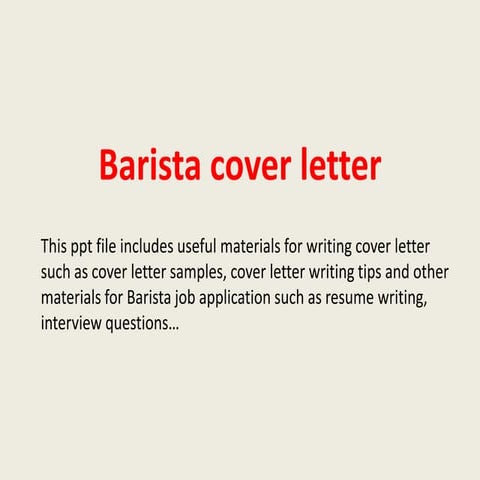 Cover Letter Barista How To Write A Cover Letter + 3 Examples