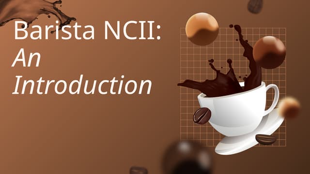 BARISTA NC II - CBLM | PDF
