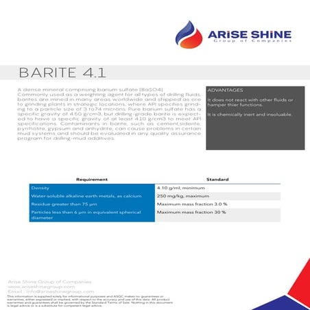 Barite SG4.1 PDS | PDF