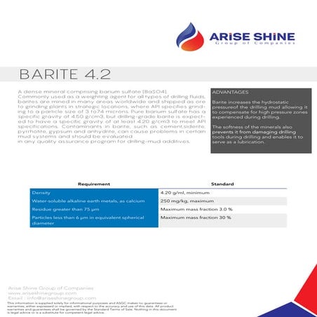 Barite SG4.2 PDS | PDF