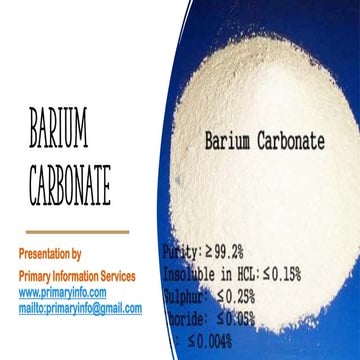 Barium carbonate - database on offer | PPT