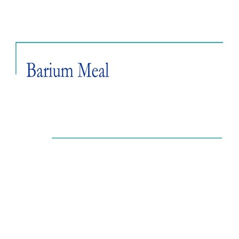 Barium meal follow through procedure in radiology department | PDF