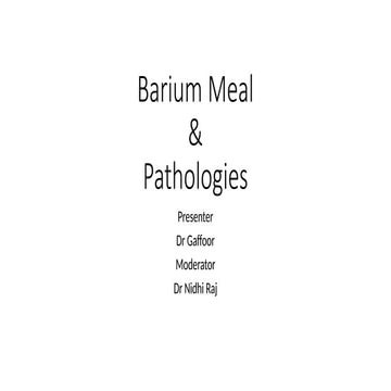 Barium meal. How to perform and interpret | PPTX
