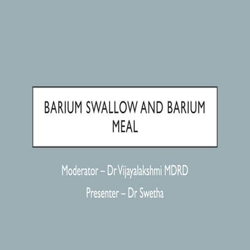 Barium meal follow through procedure in radiology department | PDF