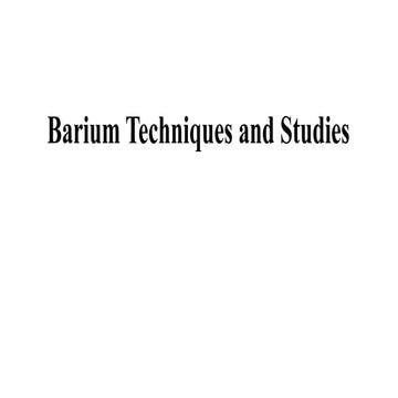 Barium Meal procedure in radiology department | PDF