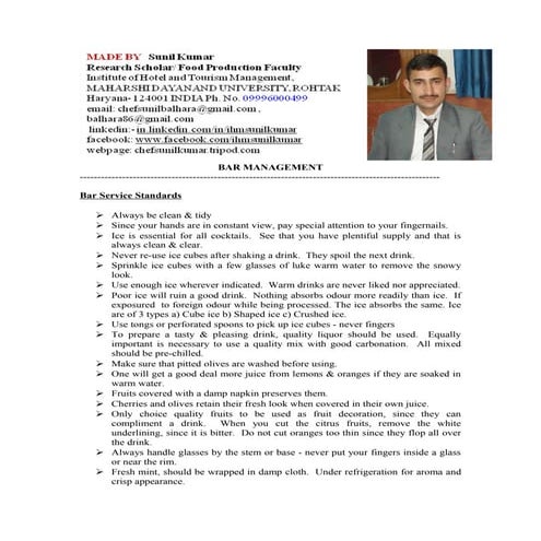 Bar management | DOC