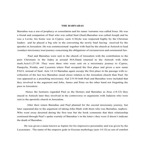 Barnabas | PDF