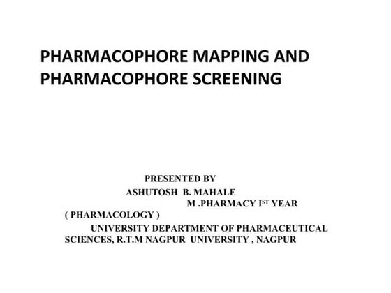 Pharmacophore Mapping and Virtual Screening (Computer aided Drug design ...